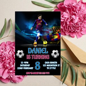 Editable Lionel Messi Birthday Invitation | Lionel Messi Digital ...