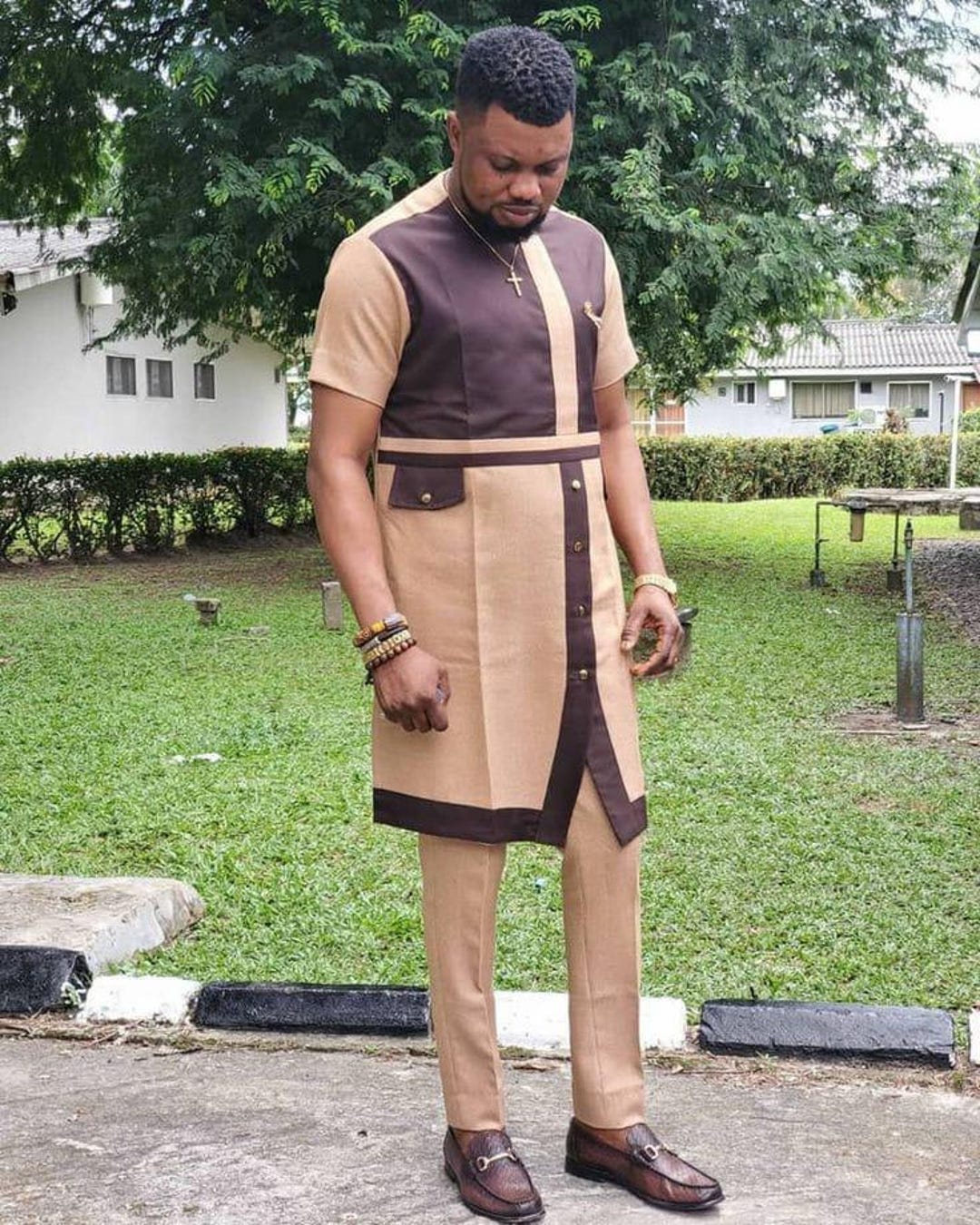 Men's African Senator Suit: Handmade Cotton Wedding Outfit - Etsy