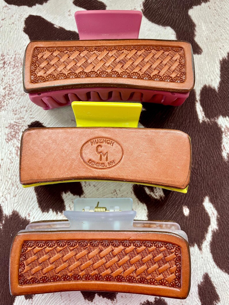 Leather Hair Clip - Etsy