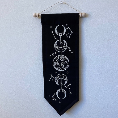 Moon Phase Celestial Banner Pennant Space Banner - Etsy