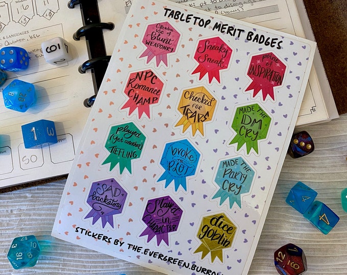 Dnd & RP Reward Stickers - Etsy
