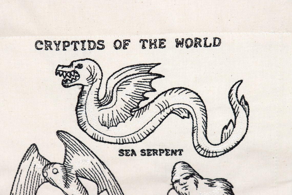 Cryptids of the World Embroidered Banner - Etsy