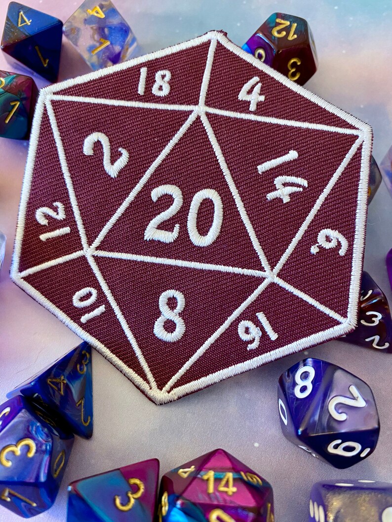 D20 Iron on Patch Tabletop Gaming Patch Gift for Gamers | Etsy