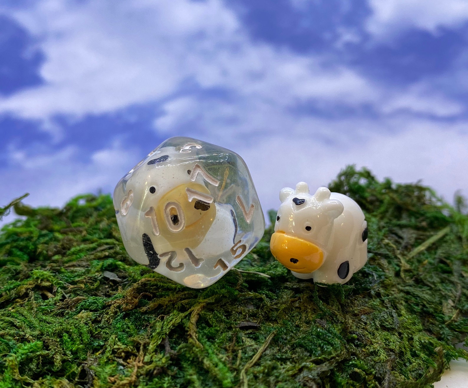 Dairy20 D20 Dice With a Cow Inside Single D20 - Etsy