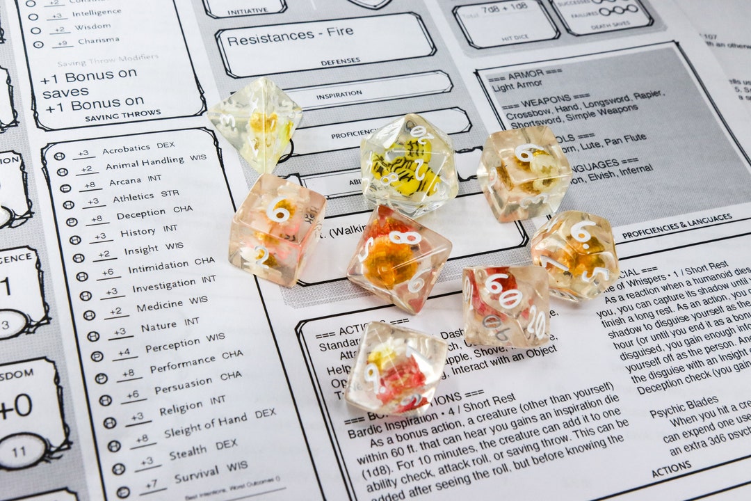 Bees Among the Flowers Dice Set - Etsy