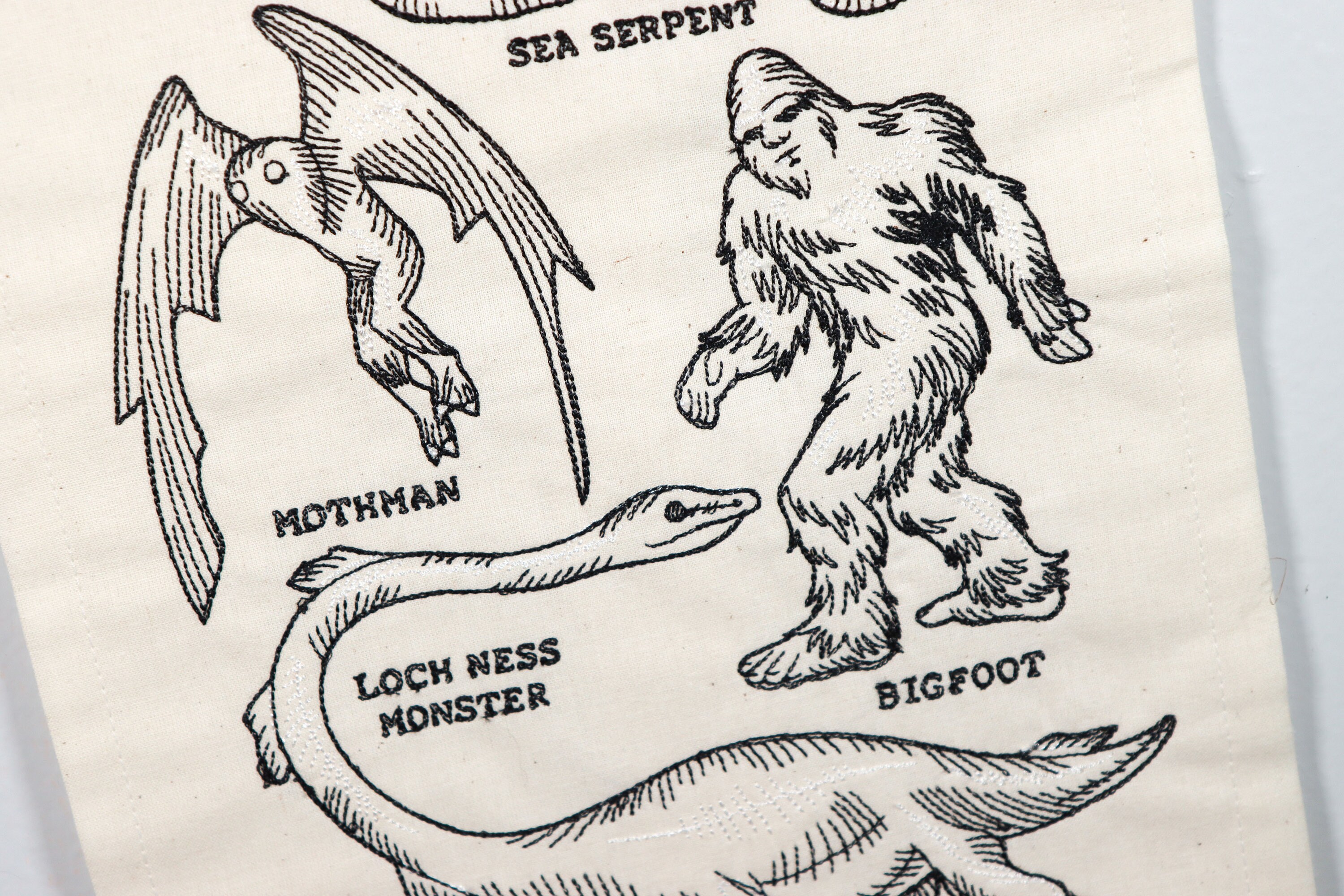 Cryptids of the World Embroidered Banner - Etsy