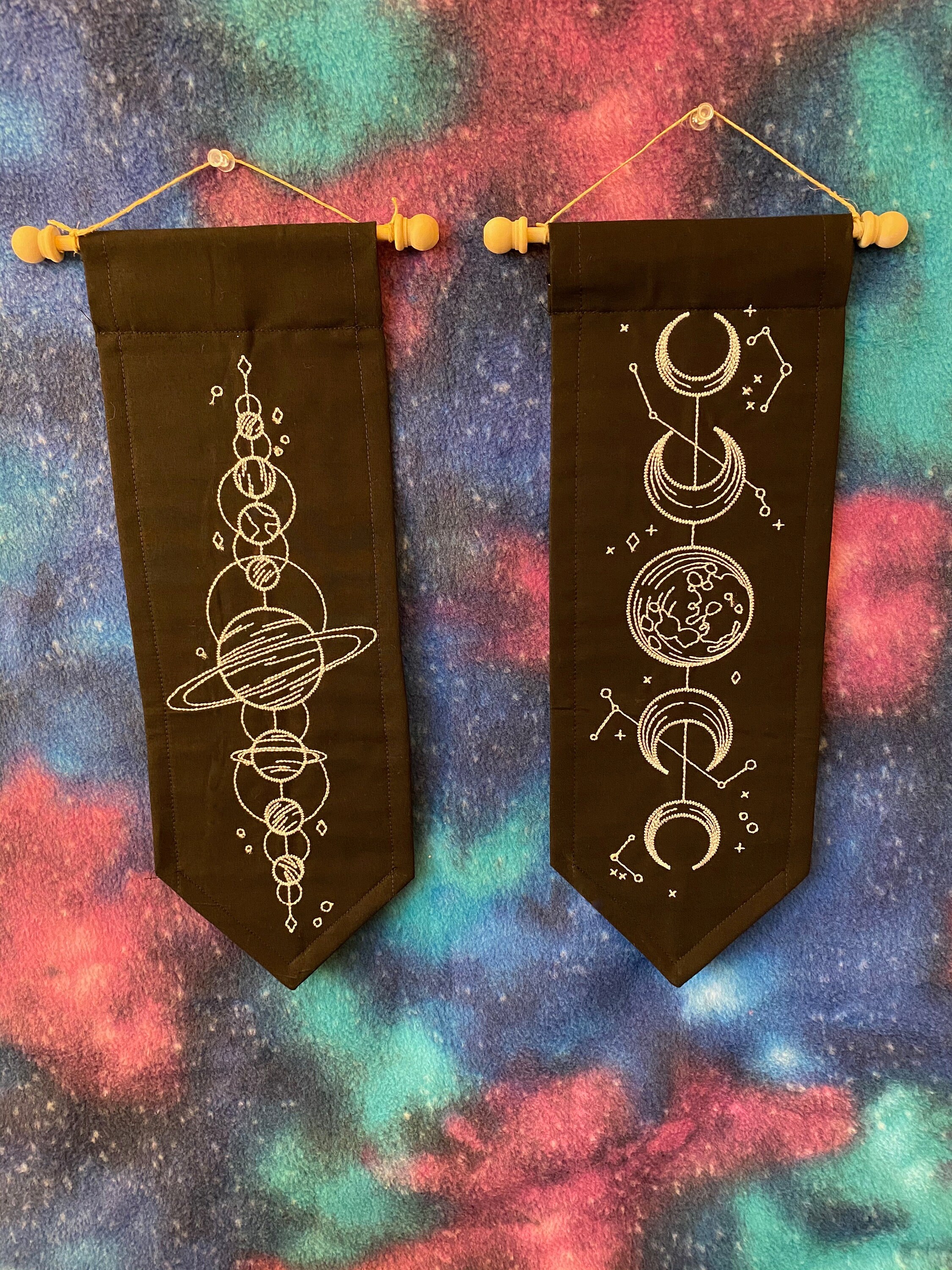 Moon Phase Celestial Banner Pennant Space Banner | Etsy
