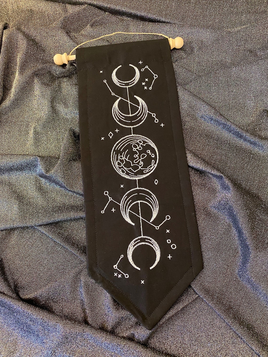 Moon Phase Celestial Banner Pennant Space Banner | Etsy