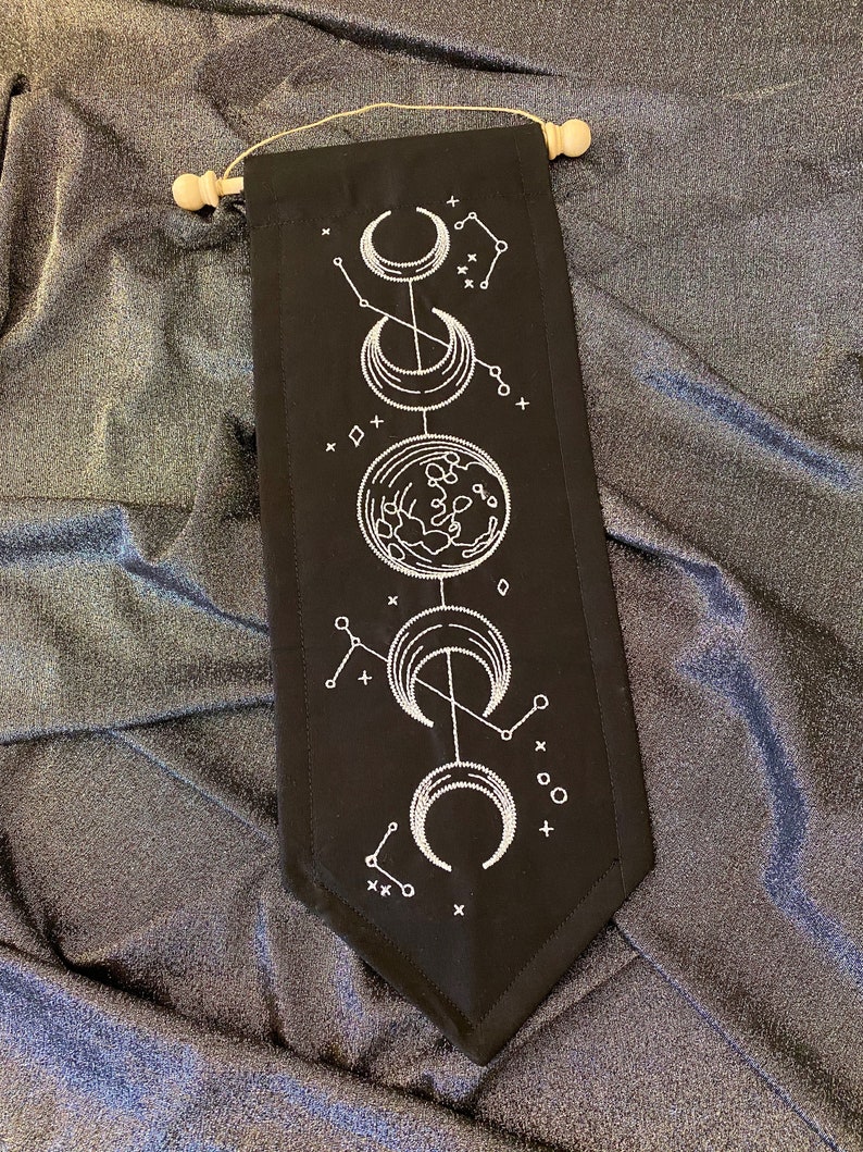 Moon Phase Celestial Banner Pennant Space Banner - Etsy