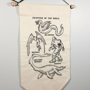 Cryptids of the World Embroidered Banner - Etsy