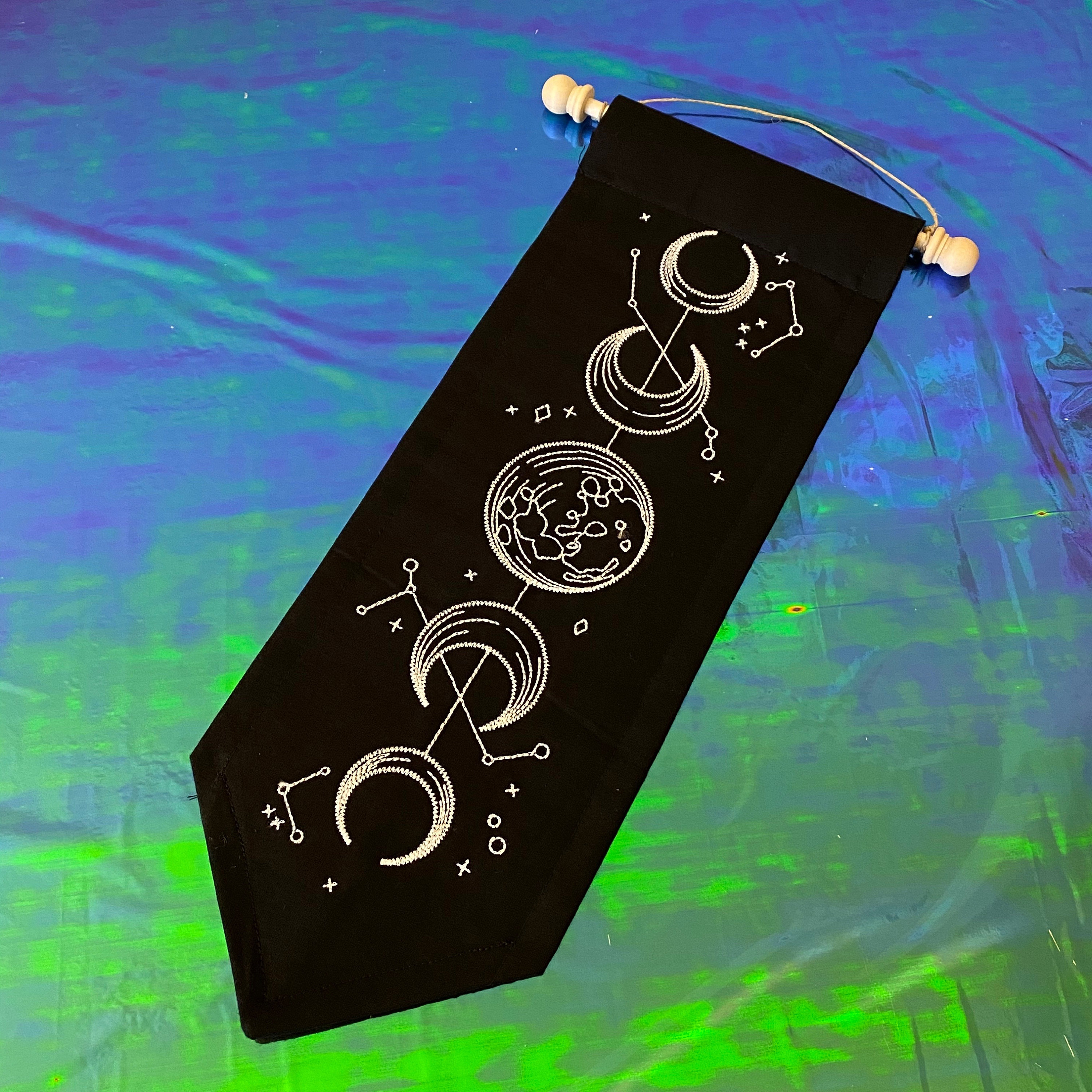 Moon Phase Celestial Banner Pennant Space Banner | Etsy