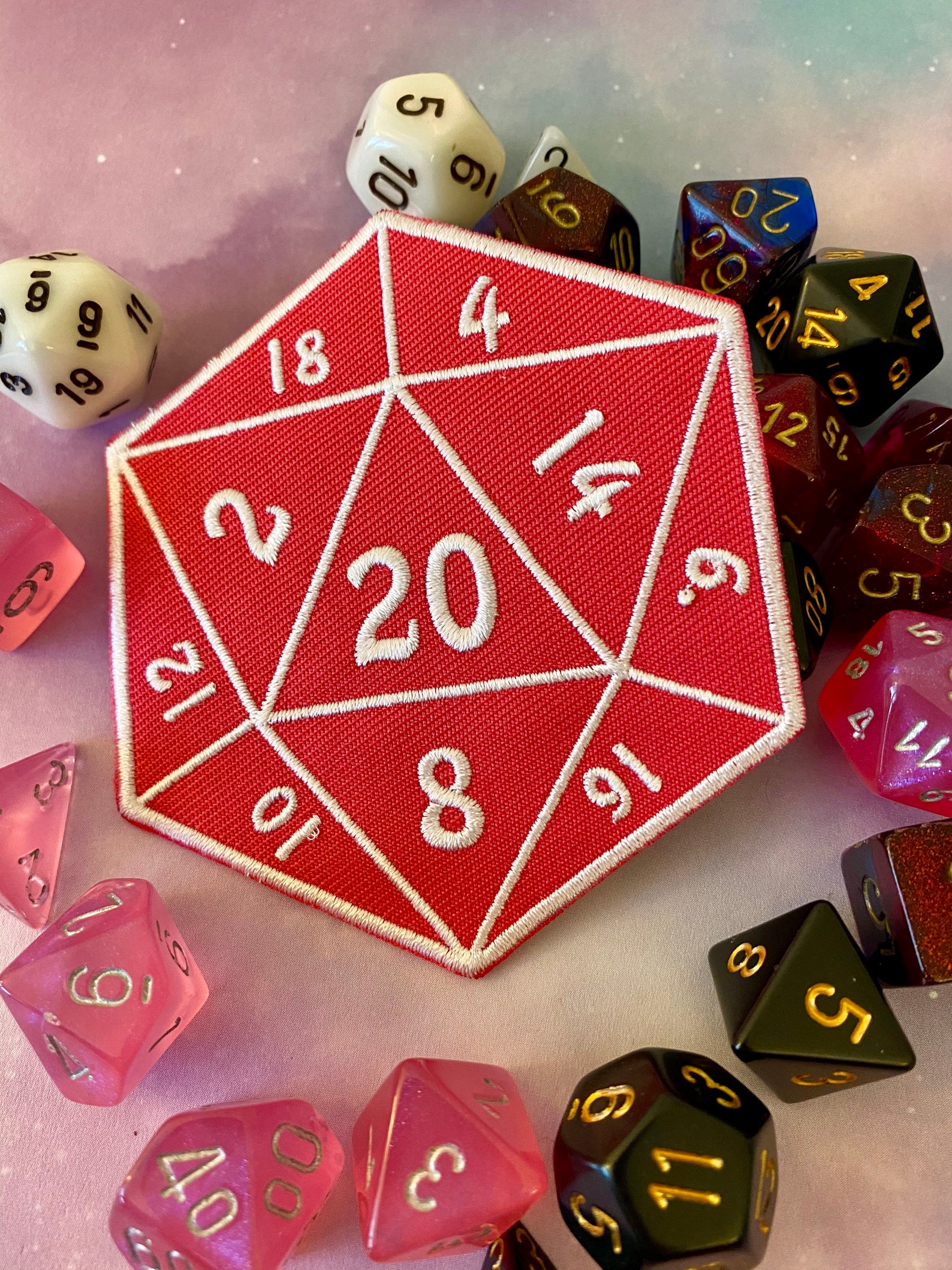 D20 Iron on Patch Tabletop Gaming Patch Gift for Gamers | Etsy