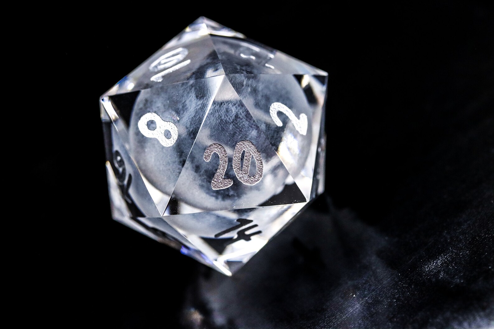 Crystal Moon D20 30mm Glass D20 | Etsy