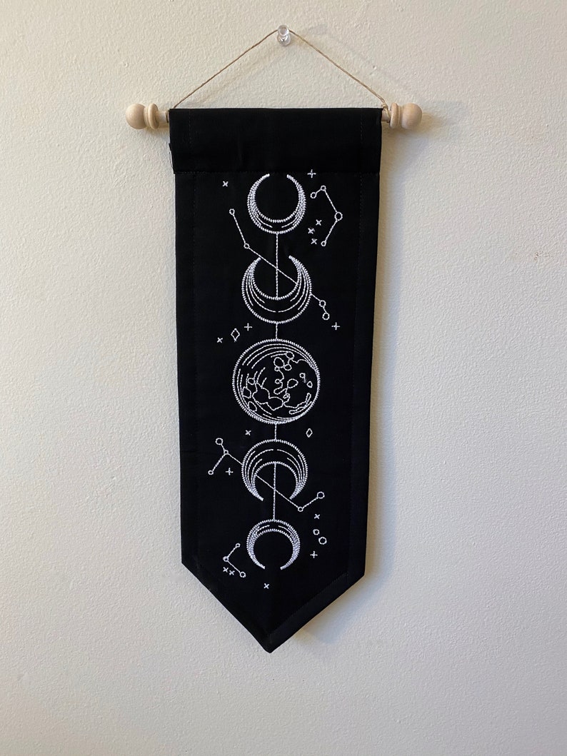 Moon Phase Celestial Banner Pennant Space Banner - Etsy
