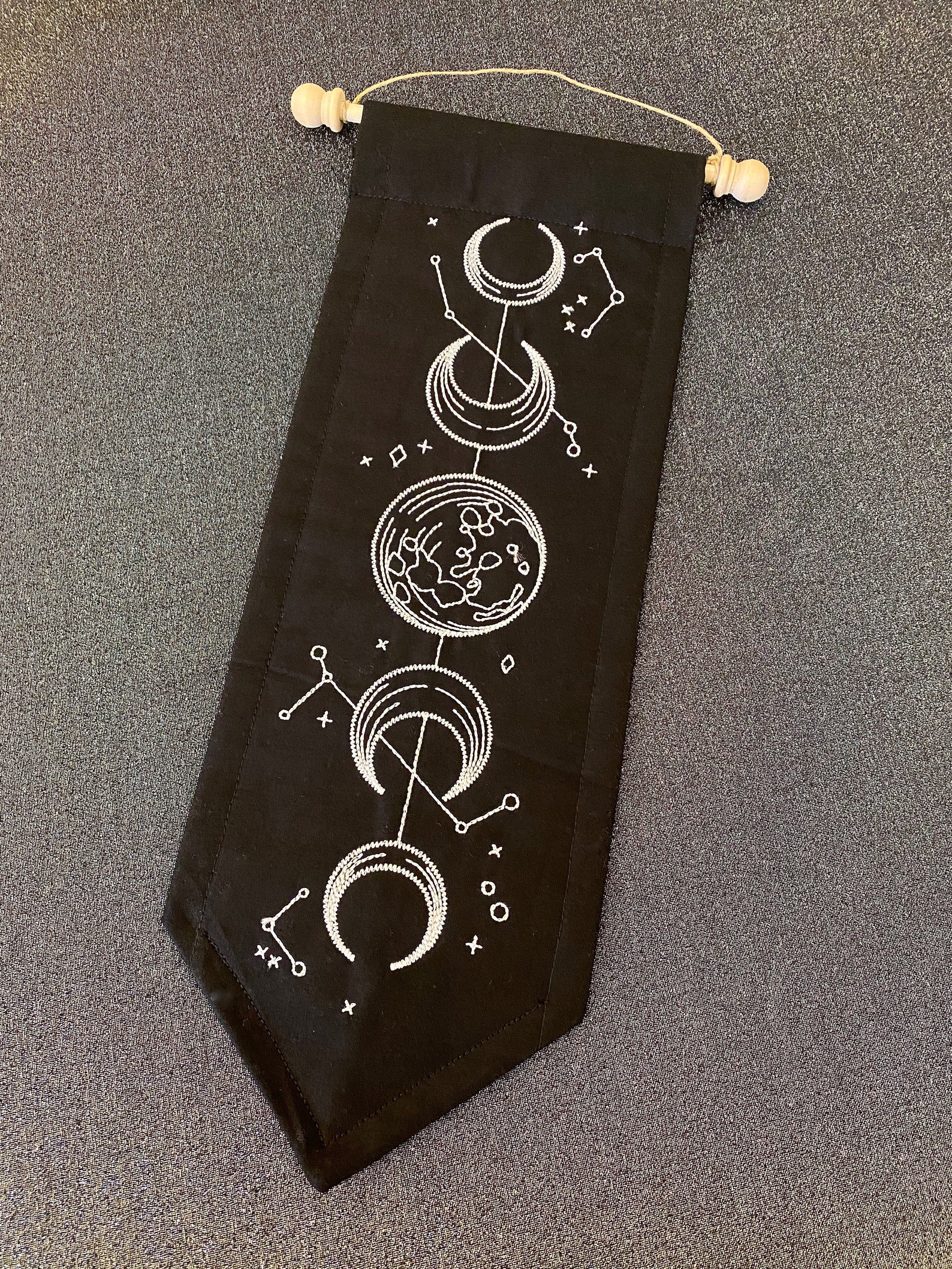 Moon Phase Celestial Banner Pennant Space Banner | Etsy