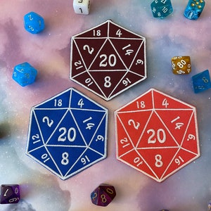 D20 Iron on Patch Tabletop Gaming Patch Gift for Gamers - Etsy
