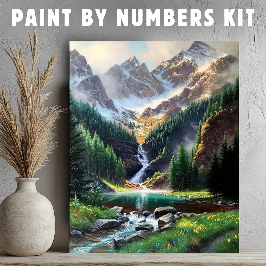 Landscape Adult Paint by Numbers Canvas Kit, Diy Paint by Number Kit ...