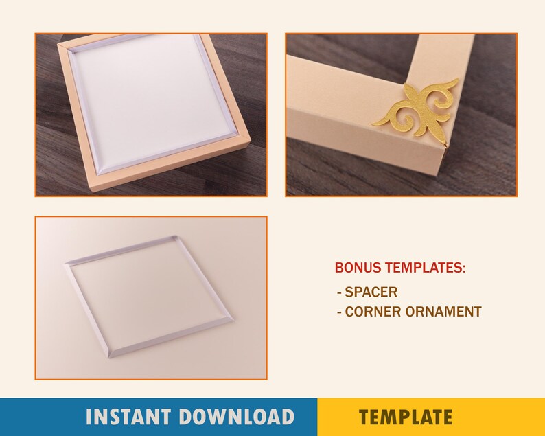 Shadow Box Frame SVG Template, 8x8 Frame, Square Frame, Lightbox Frame ...