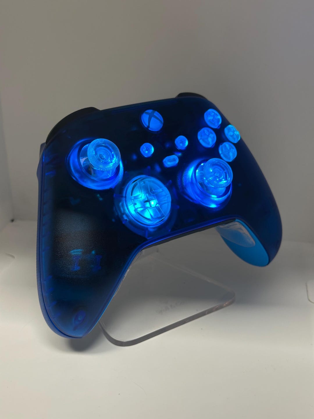 Retro Blue Xbox Logo Modded RGB LED Wireless Controller for Xbox or PC ...