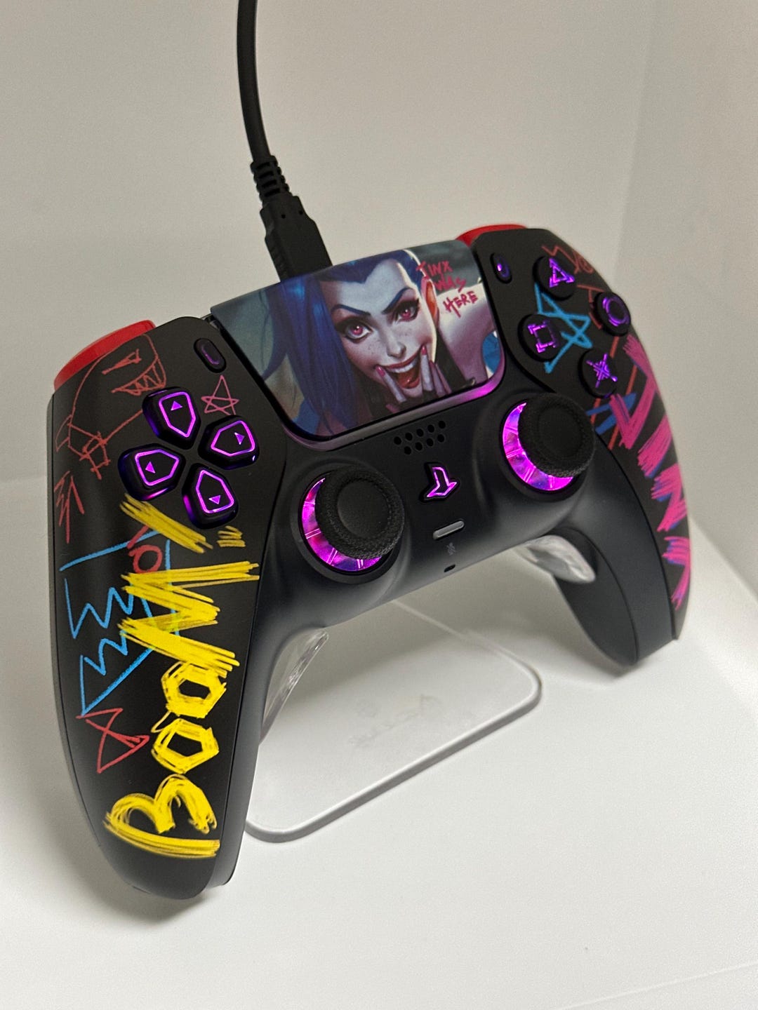 Jinx Arcane Lol - Playstation PS5 or PC Controller Custom LED RGB Modded - Etsy