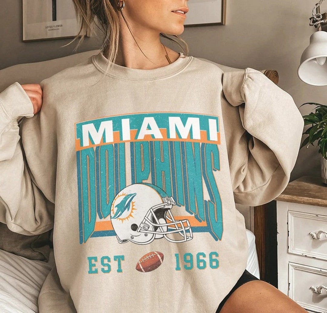 Miami Dolphins Football Crewneck Sweatshirt, Dolphins Football ...