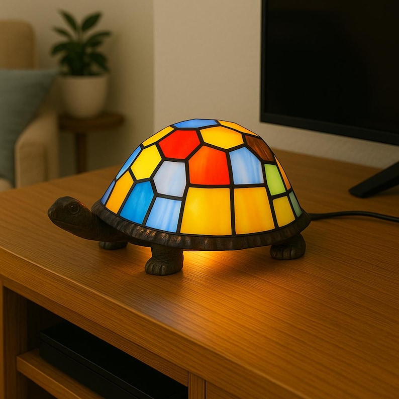 Turtle Tiffany Table Lamp | Stained Glass Lamp | Animal Lighting ...