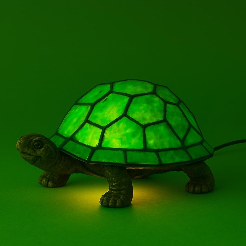 Turtle Tiffany Table Lamp | Stained Glass Lamp | Animal Lighting ...
