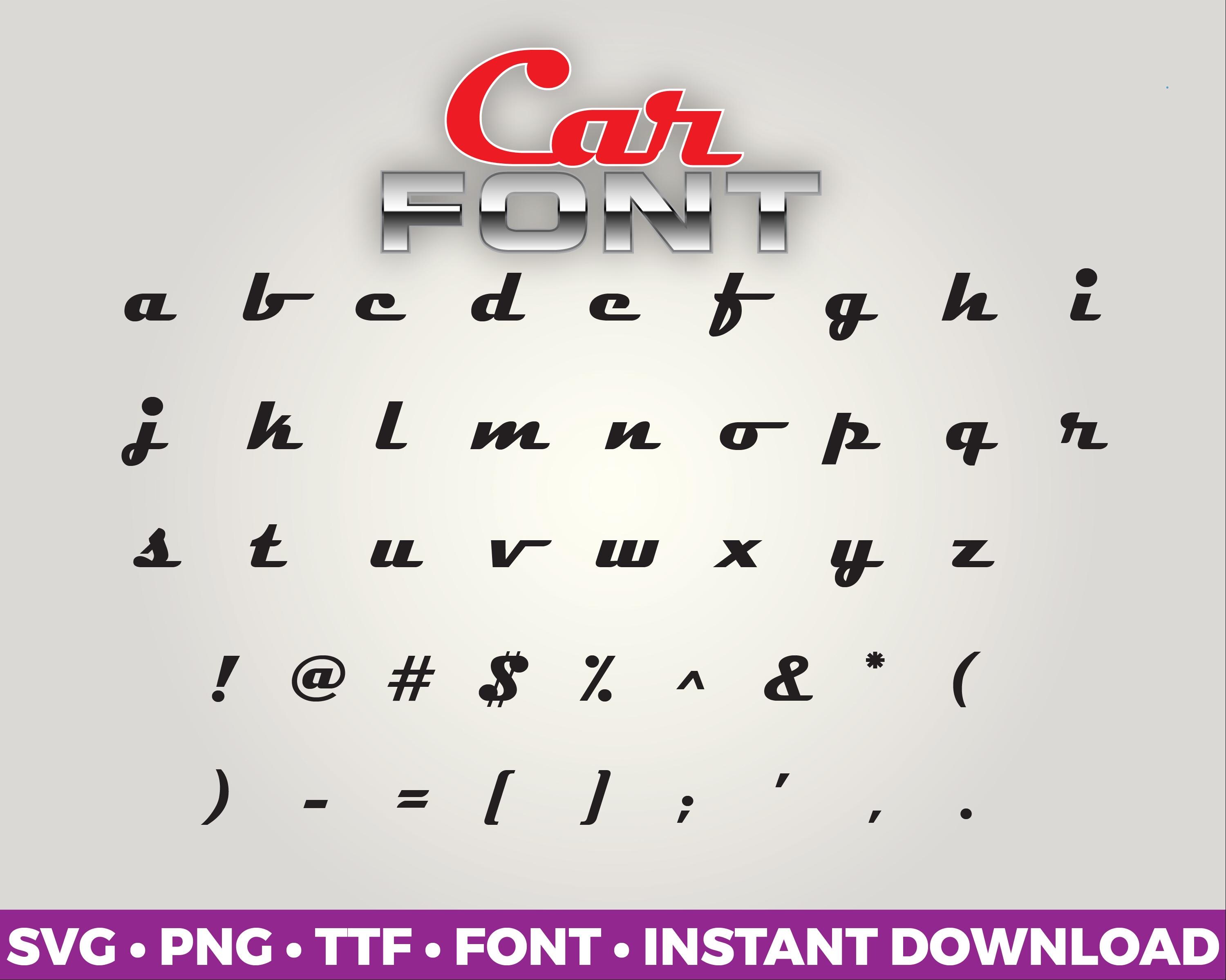 Cars Font Bundle SVG PNG JPG - Etsy