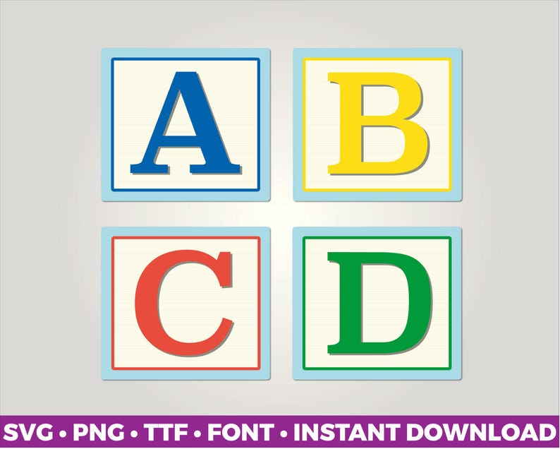 Block Font Bundle | SVG PNG JPG - Etsy