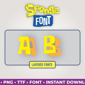 Sponge Font Bundle SVG PNG JPG - Etsy