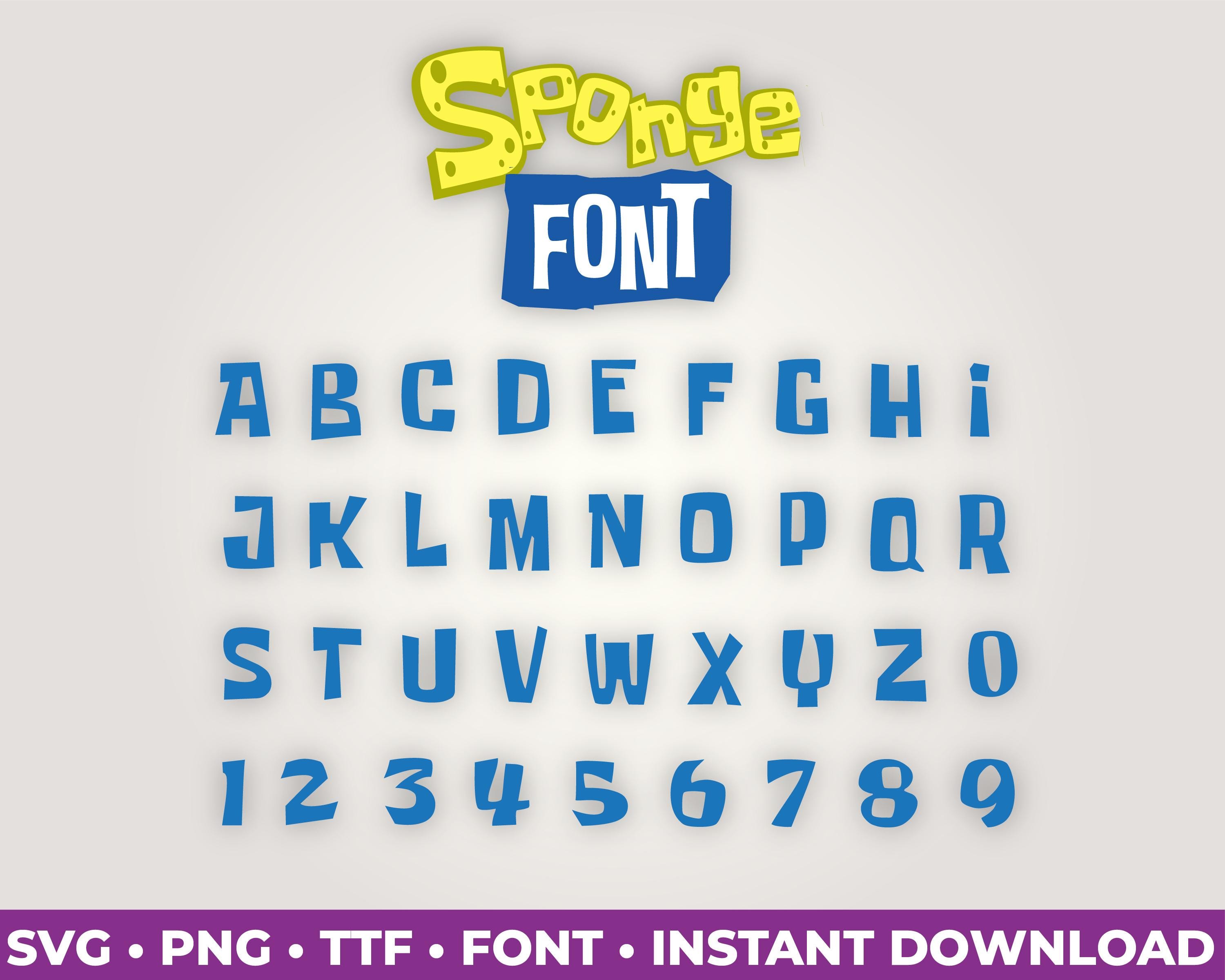 Sponge Font Bundle SVG PNG JPG - Etsy