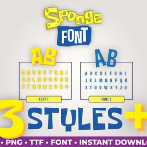 Sponge Font Bundle SVG PNG JPG - Etsy
