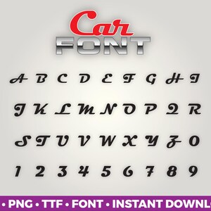 Cars Font Bundle SVG PNG JPG - Etsy