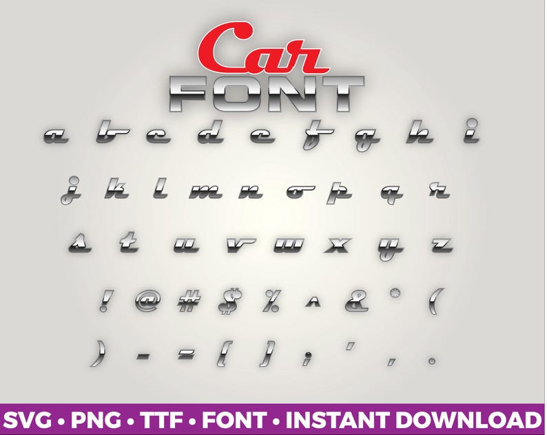 Cars Font Bundle SVG PNG JPG - Etsy