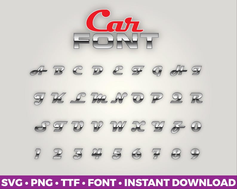 Cars Font Bundle SVG PNG JPG - Etsy