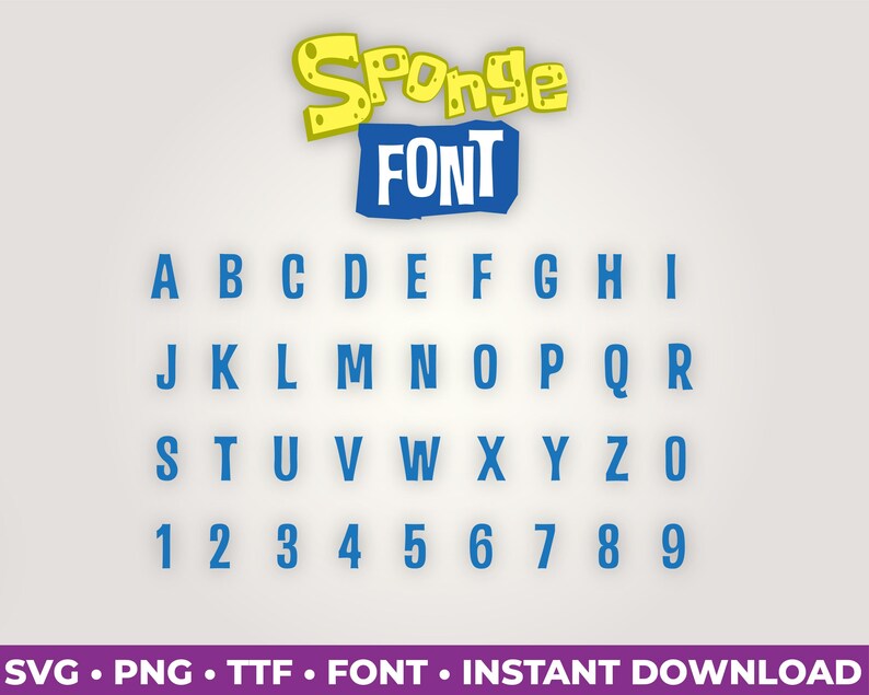 Sponge Font Bundle SVG PNG JPG - Etsy