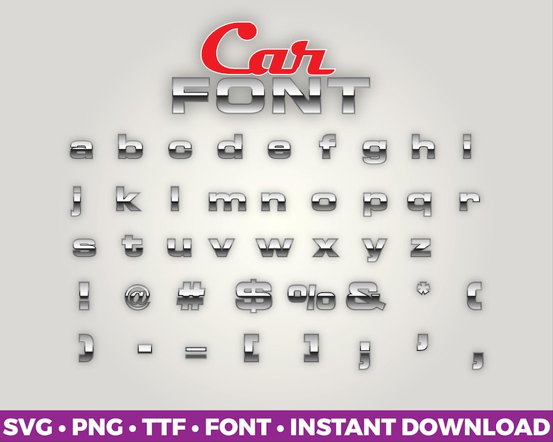 Cars Font Bundle SVG PNG JPG - Etsy