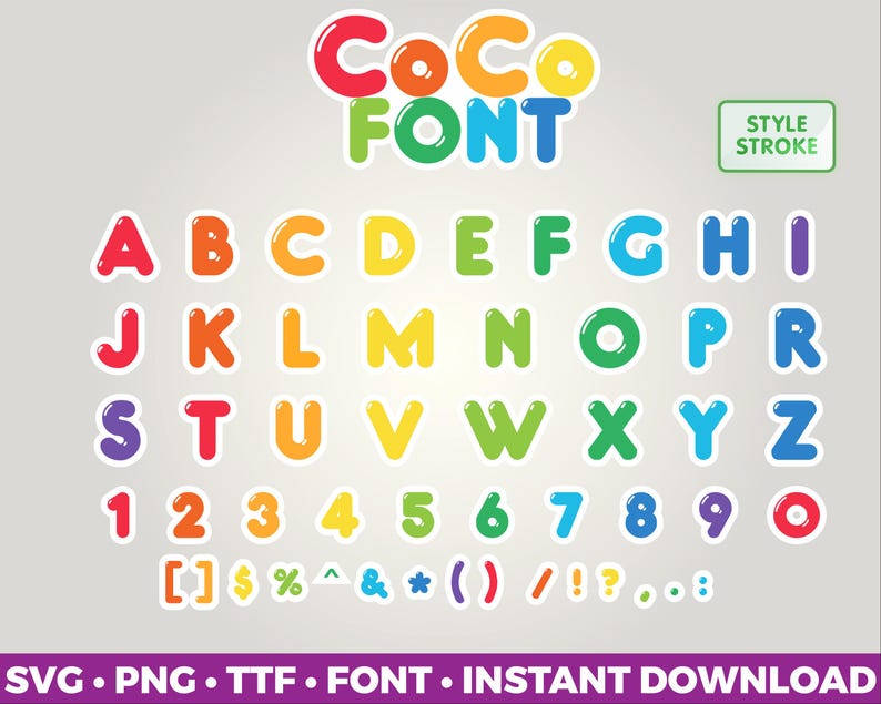 Coco Font Bundle | SVG PNG JPG - Etsy