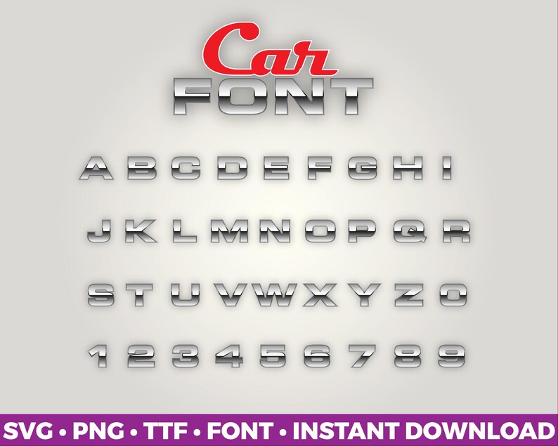 Cars Font Bundle SVG PNG JPG - Etsy