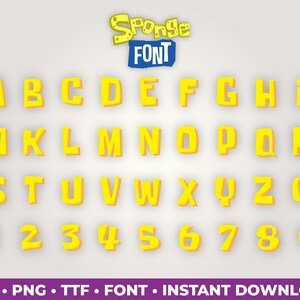 Sponge Font Bundle SVG PNG JPG - Etsy