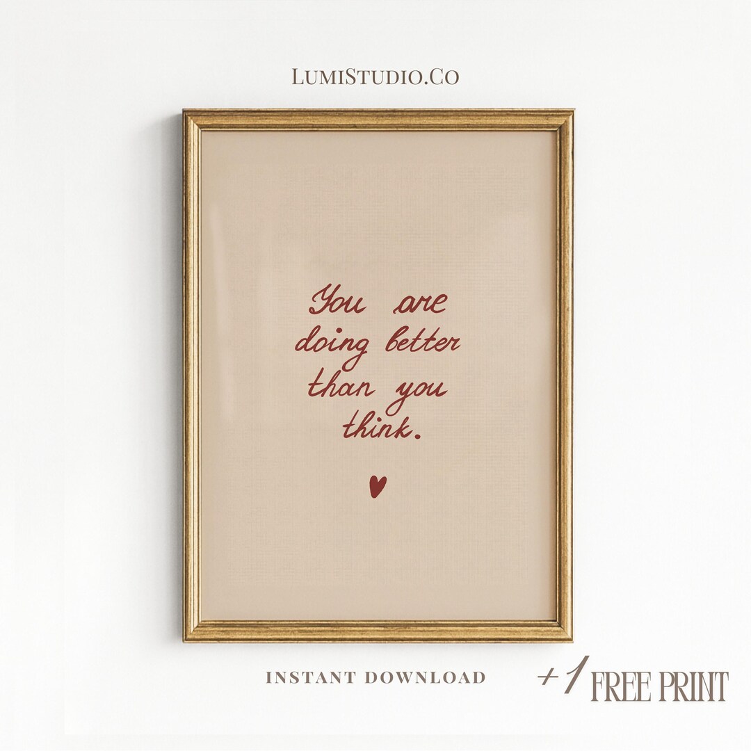 Trendy Y2k Positive Quote Print Modern Typography Hand Drawn Wall Art ...