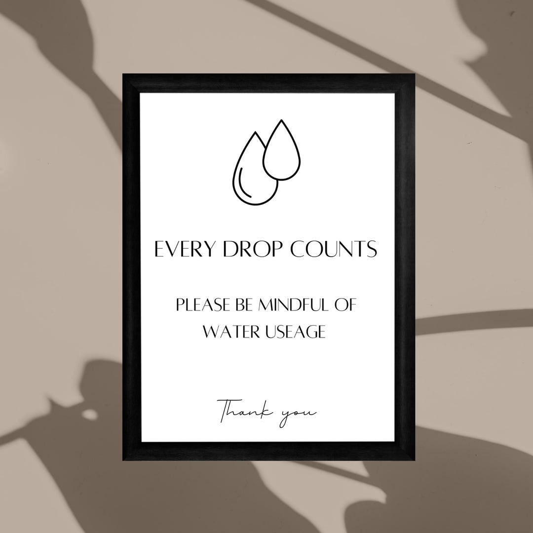 Airbnb Water Sign, Save Water Sign, Airbnb Sign, Water Restrictions ...