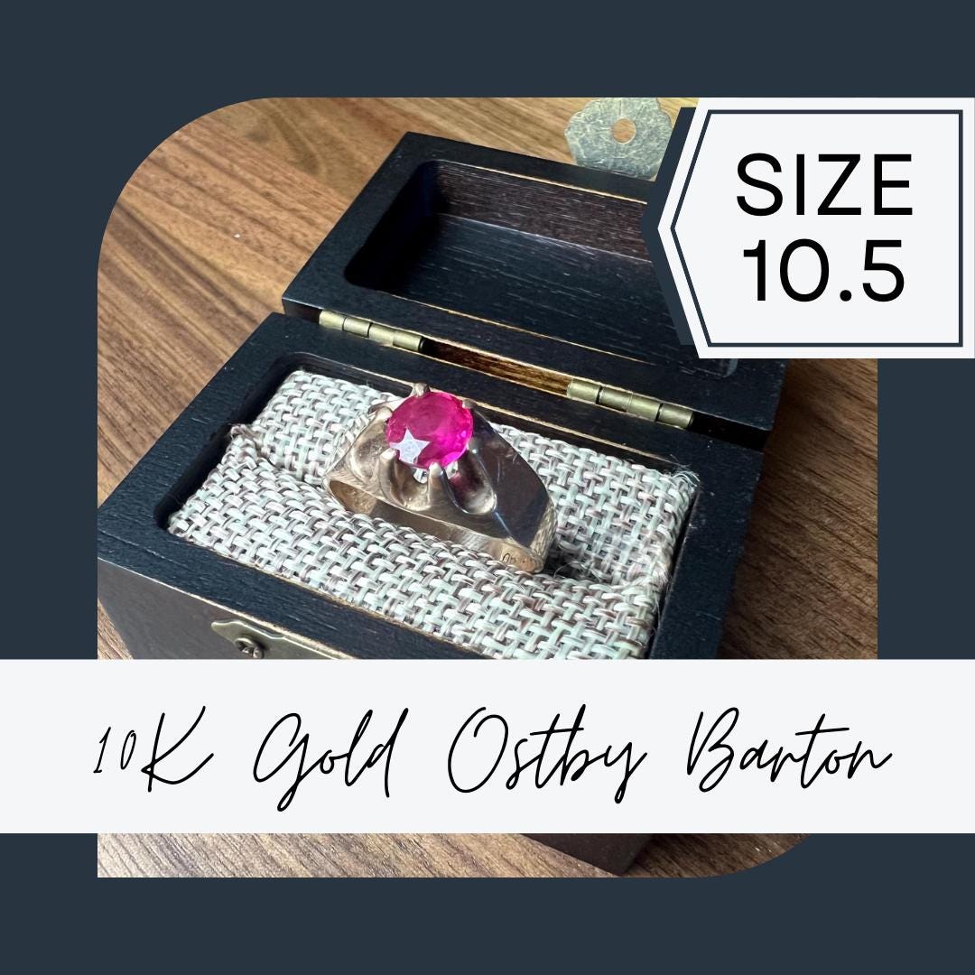Vintage Ostby Barton 10k Gold Ruby Ring, Unisex Size 10.5 - Etsy