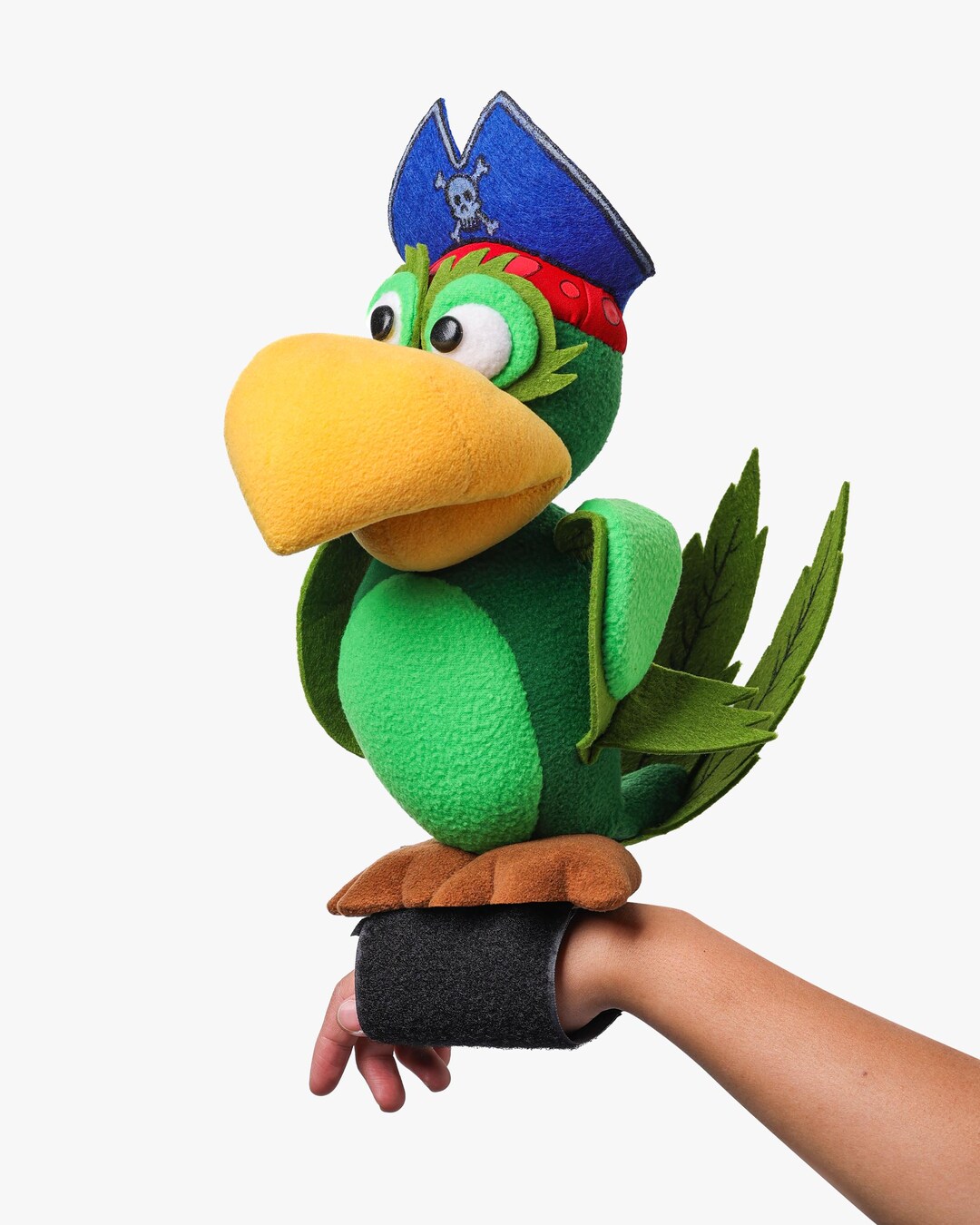 Handmade Pirate Parrot Puppet – Colorful Plush Bird Toy for Kids and ...