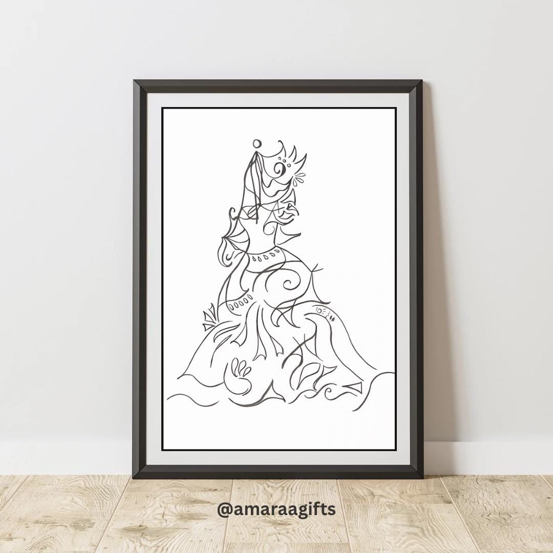 Queen Print | Modern Art | Sketch, Line Art, Exotic Art | Wall ...