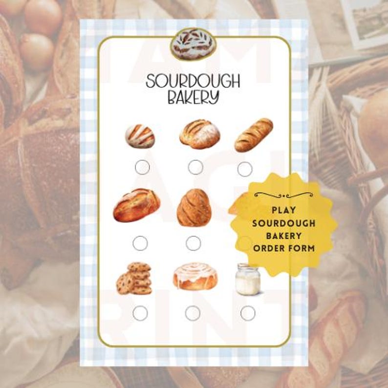 Printable Pretend Play Sheets, Dramatic Imaginitive Play, Sourdough ...