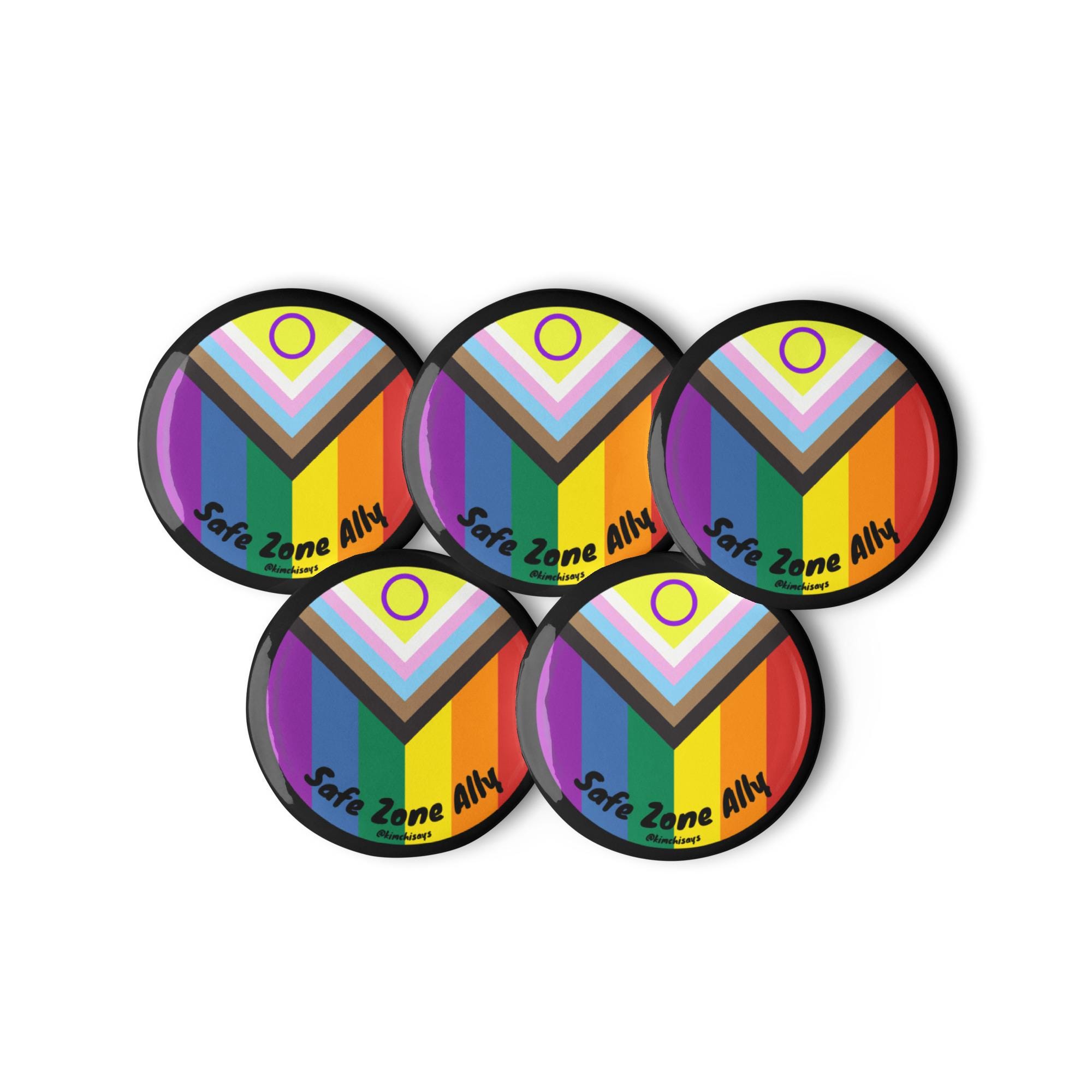 1.25" Safe Zone Progressive Pride Flag Pins X 5, Free Shipping - Etsy