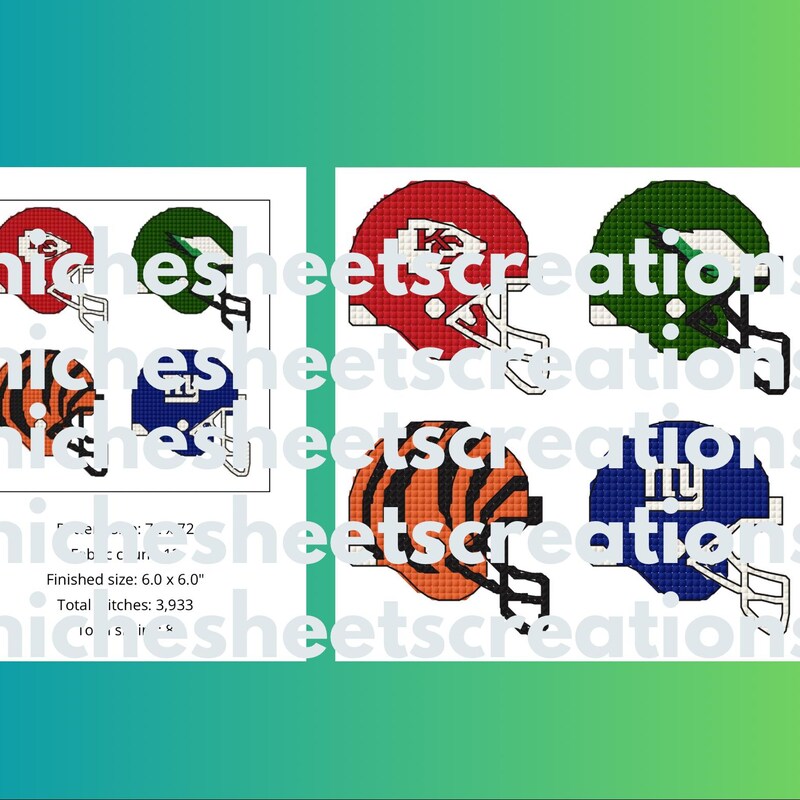 Nfl Cross Stitch Pattern - Etsy