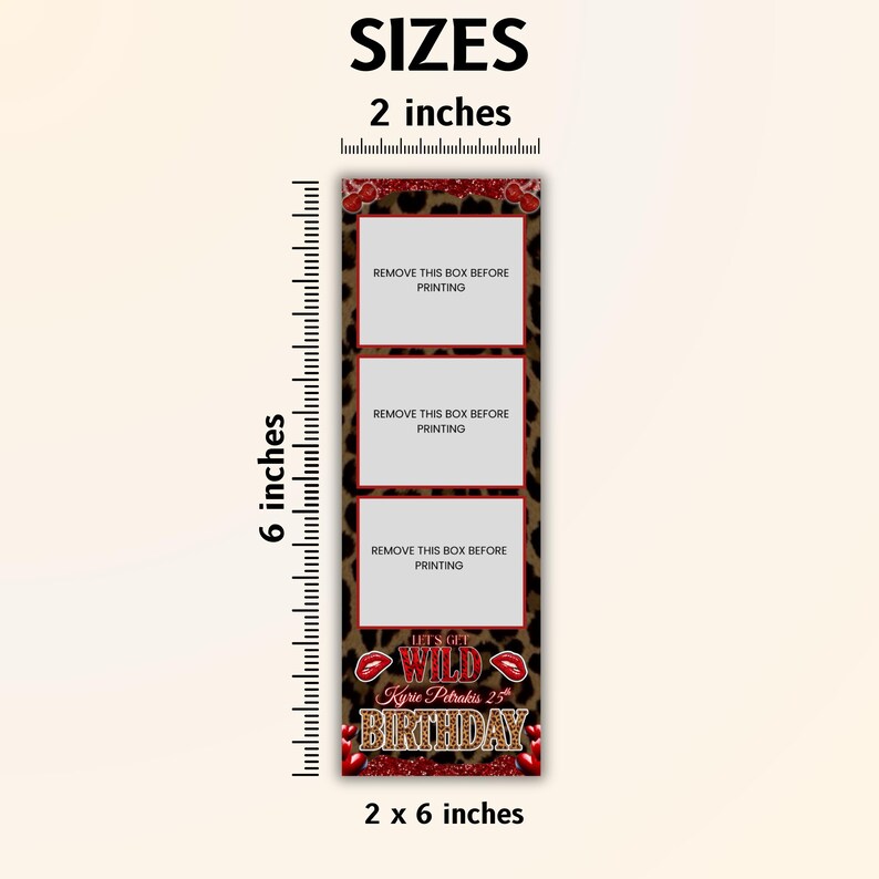 Cheetah Print Photo Booth Template, Red Cheetah Photo Strip Template ...