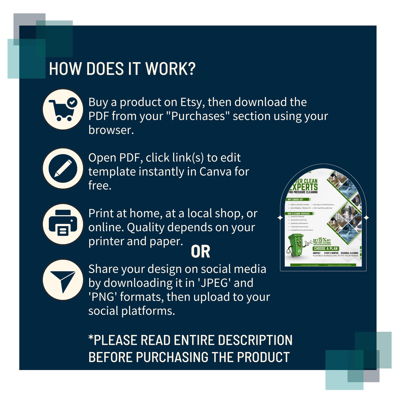 Editable Pressure Washing Flyer Canva Template, Trash Bin Cleaning ...